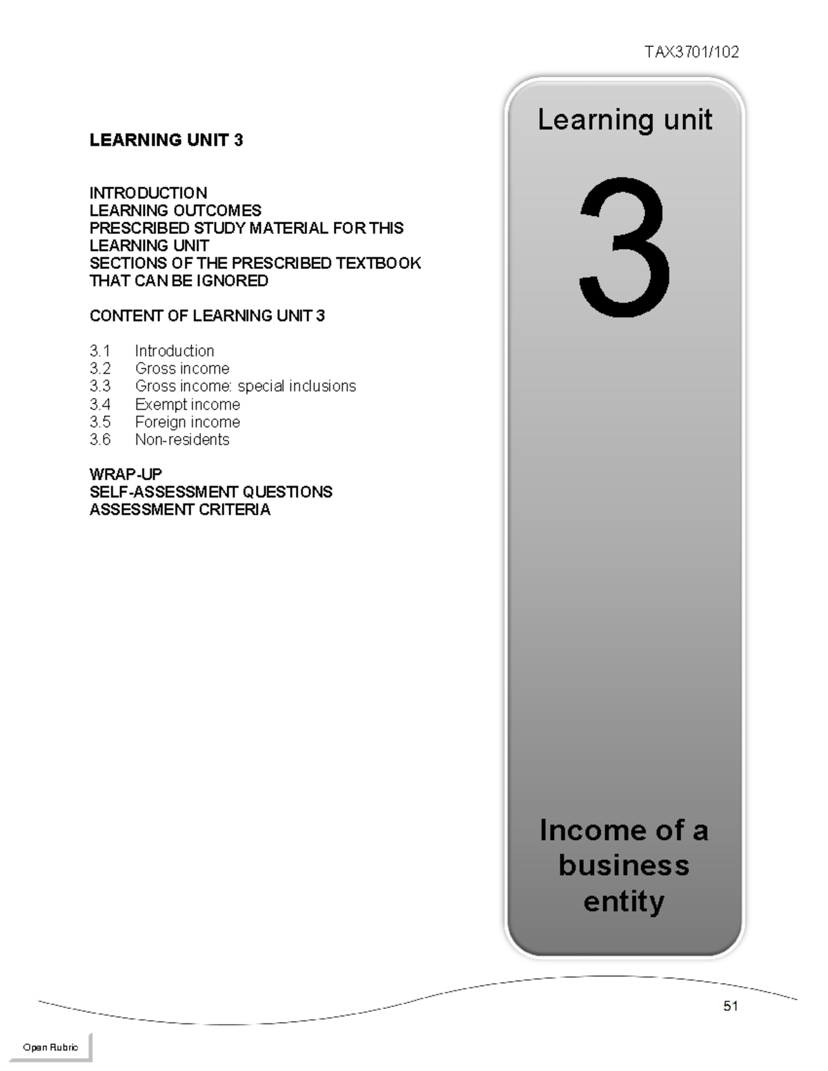 TAX3701 2023 TL 102 Learning unit 3 - TAX3701/ LEARNING UNIT 3 ...
