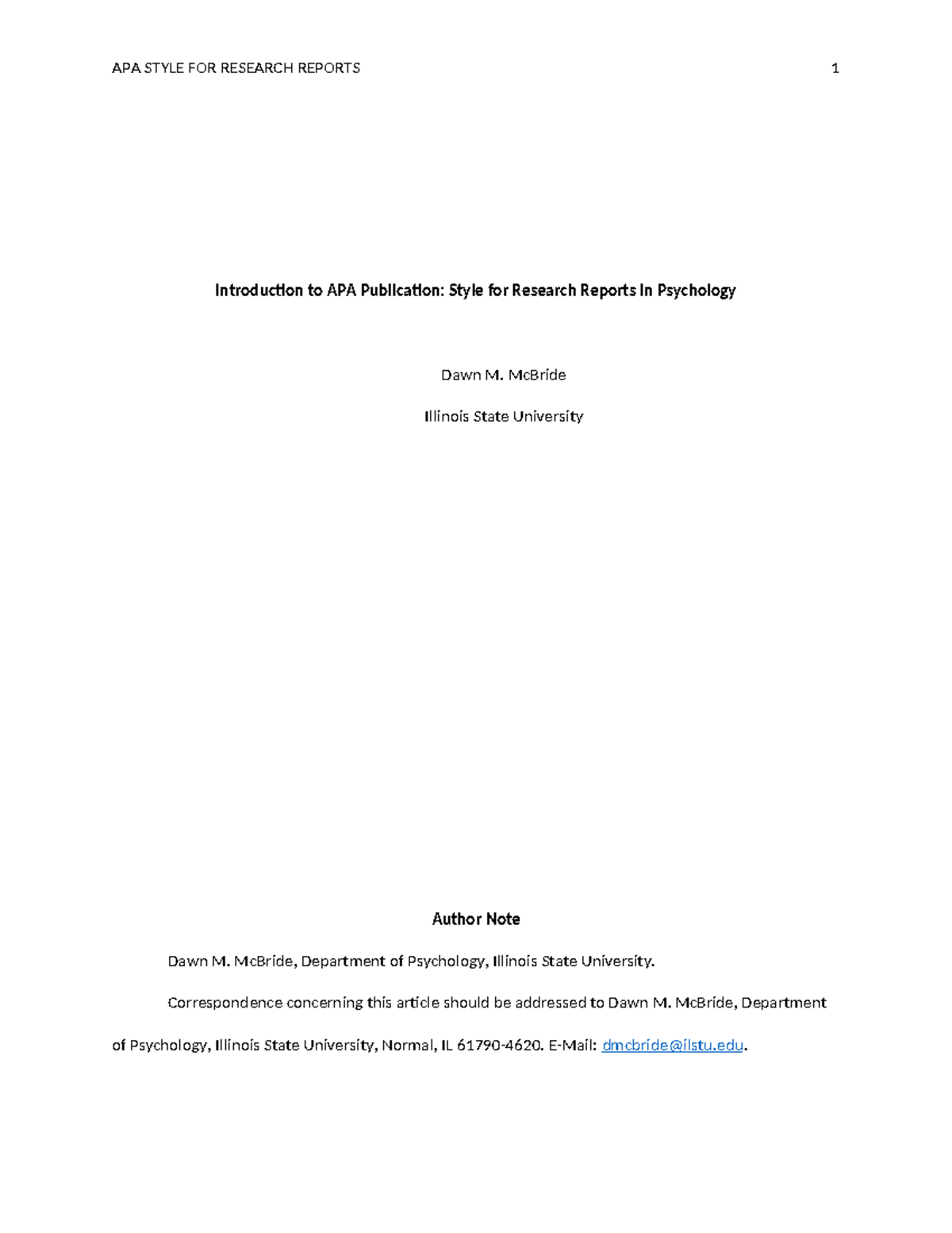 APA7 Vorlage - Introduction to APA Publication: Style for Research ...