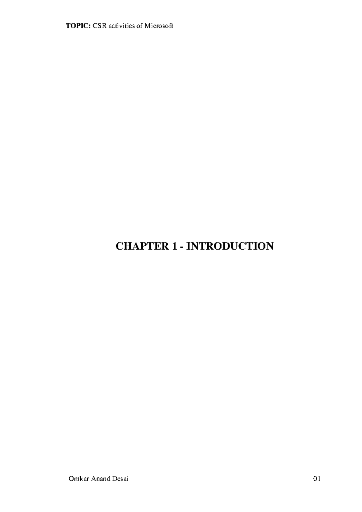 CSR Project Report - P2 - CHAPTER 1 - INTRODUCTION In today’s world ...