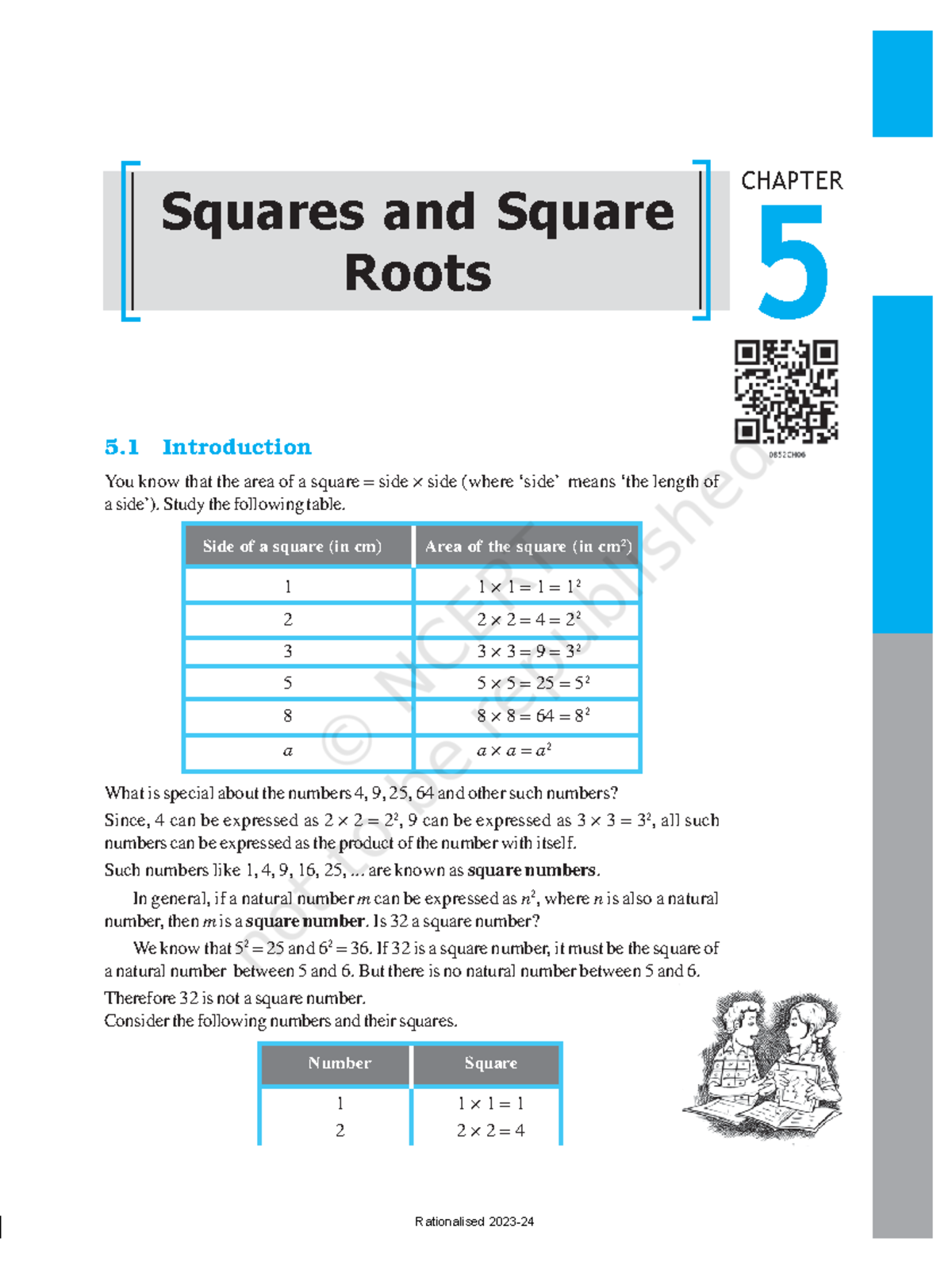 Hemh105 - Mathematics Textbook class 8 English - SQUARES AND SQUARE ...
