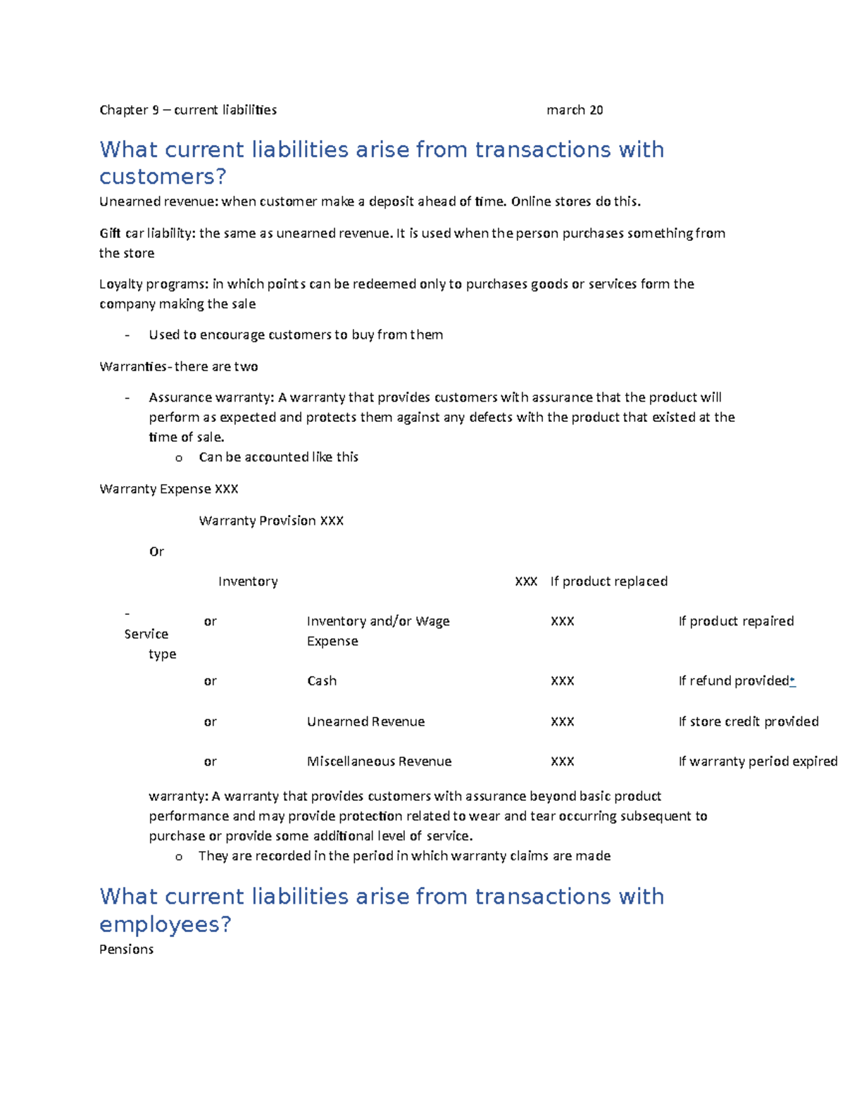 Chapter 9 current liabilites - Chapter 9 – current liabilities march 20 ...