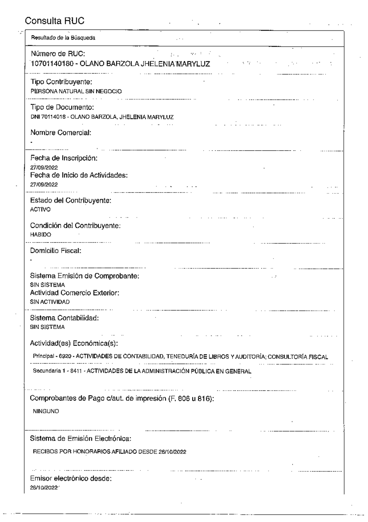Ejemplo Costos - Consulta RUC Resultado de la Búsqueda Número de RUC ...