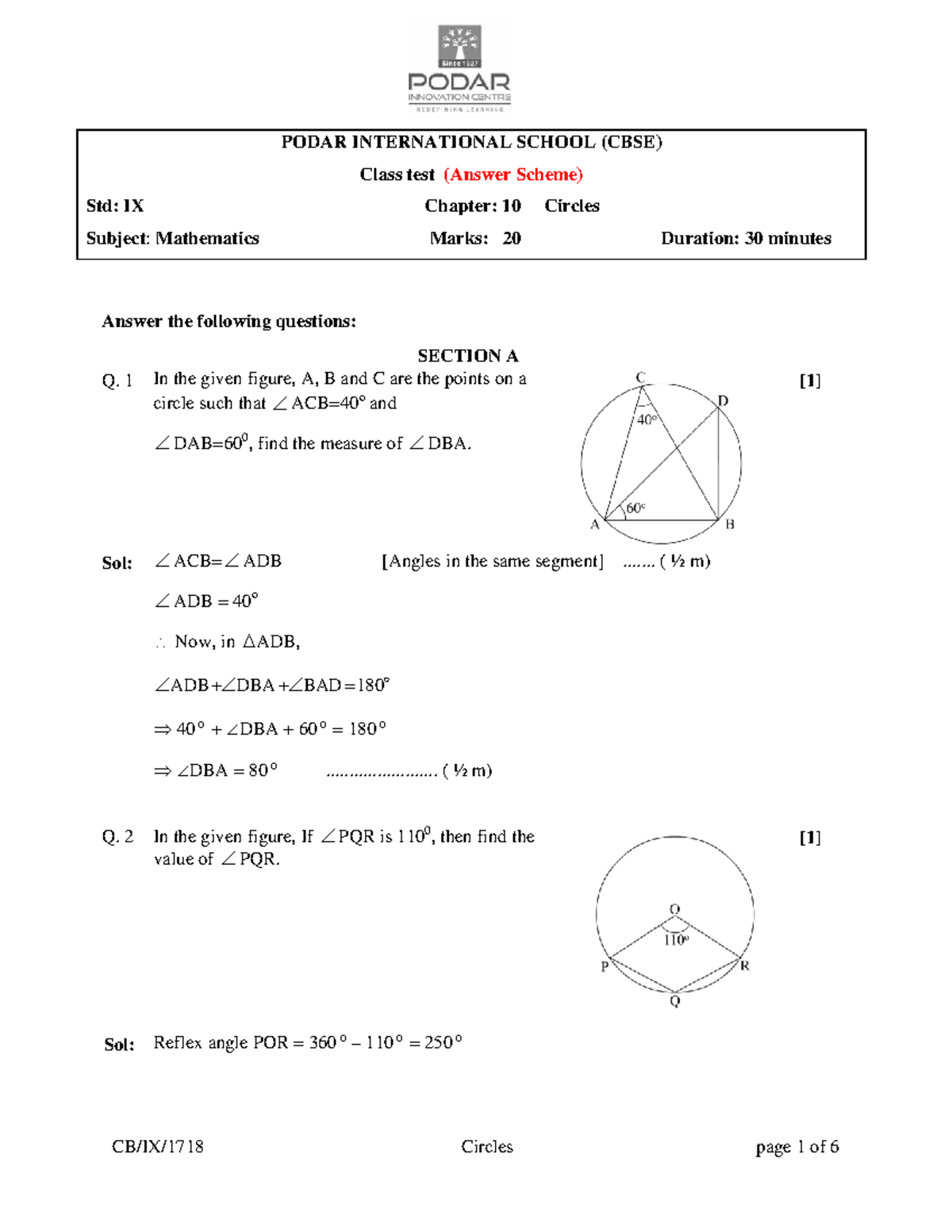 CT AS CB IX Math Circles - 9th maths - Answer the following questions ...