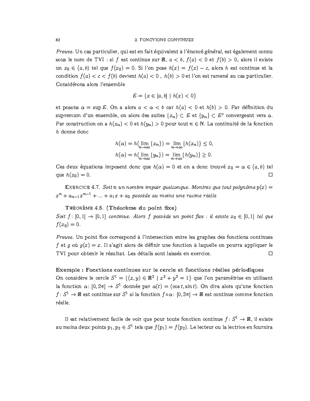 Cours Math Collin Analyse-28 - 82 3. FONCTIONS CONTINUES Preuve. Un cas ...