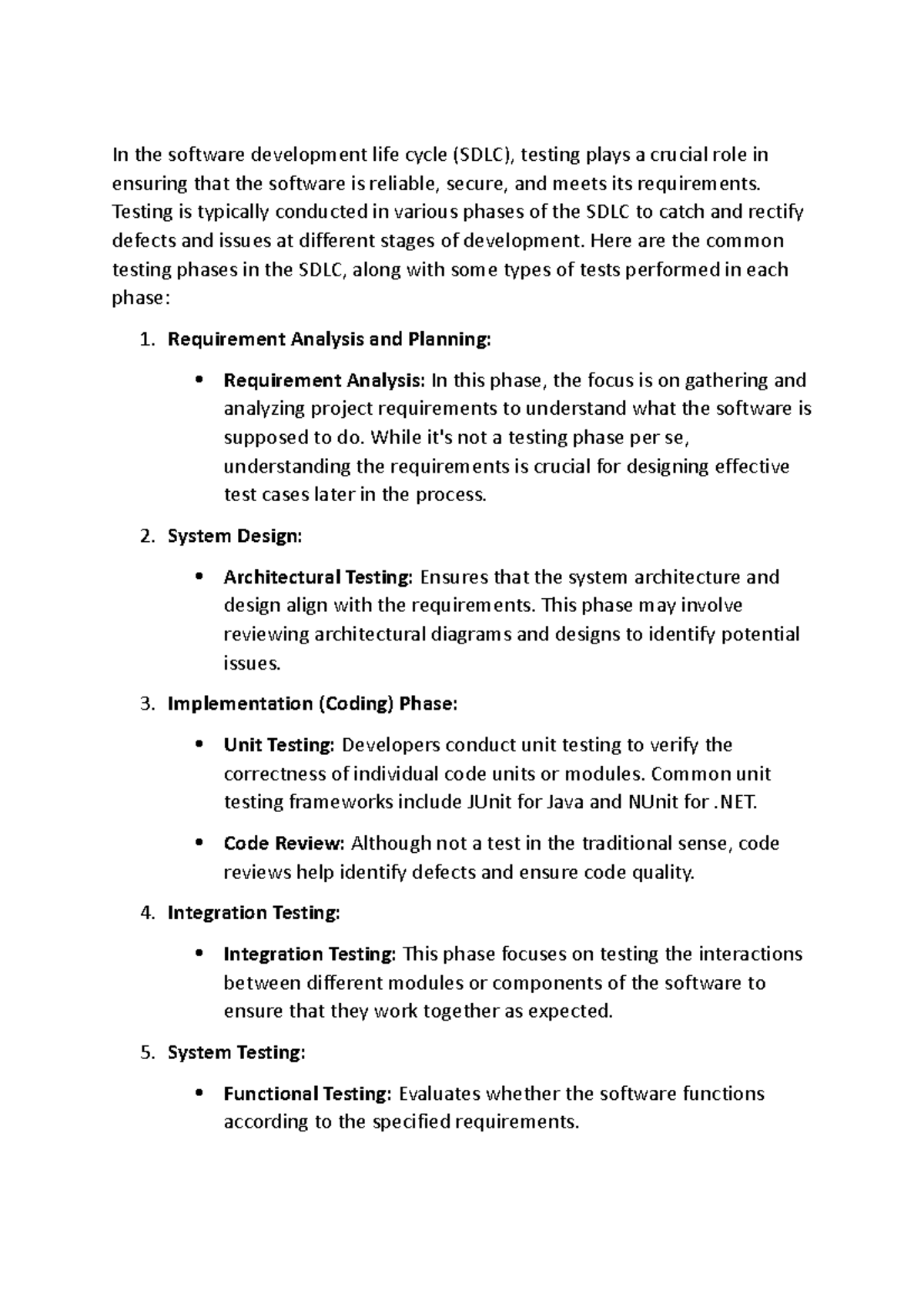 SDLC Testing Tools - yes - In the software development life cycle (SDLC ...