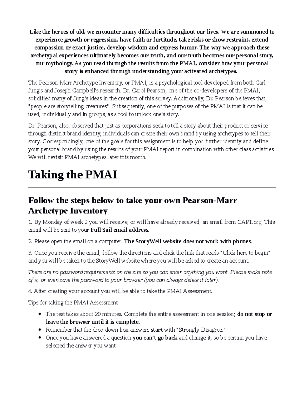 Taking the pmai assigment and examples - Like the heroes of old, we ...