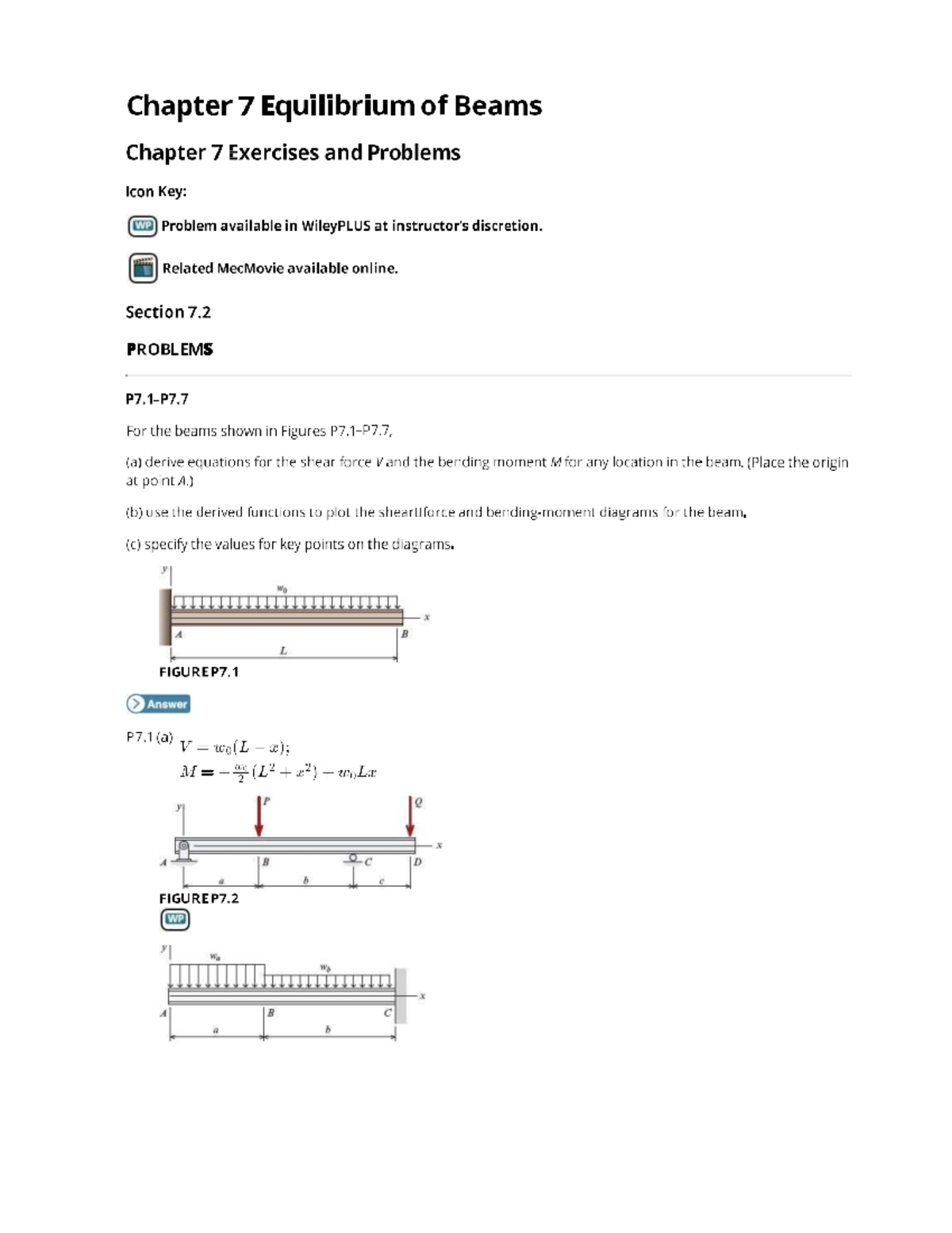 ME101-1P Equilibrium of Beams Problems - Material Science and ...