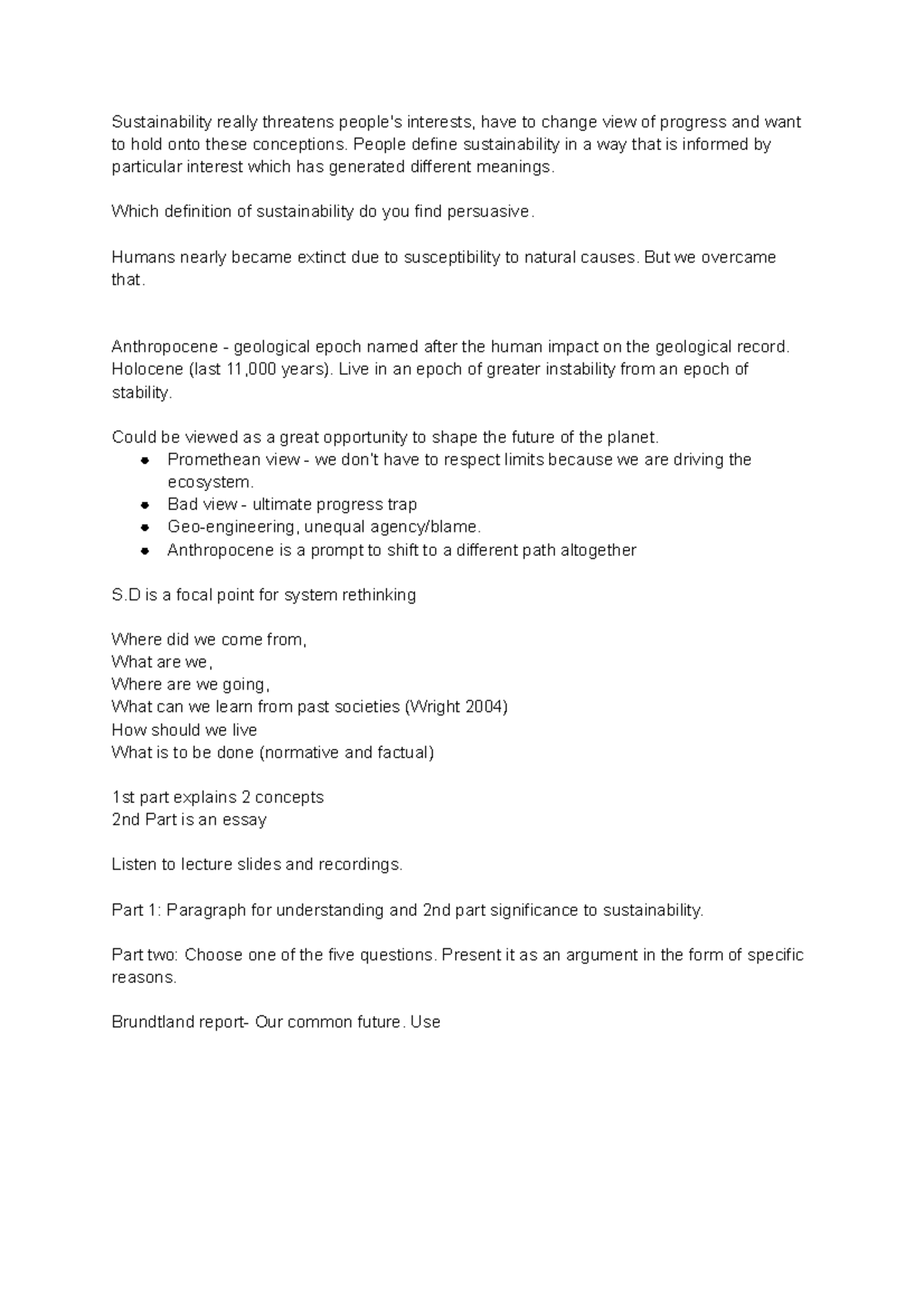 Summary of POS - Marit Hammond - Sustainability really threatens people ...