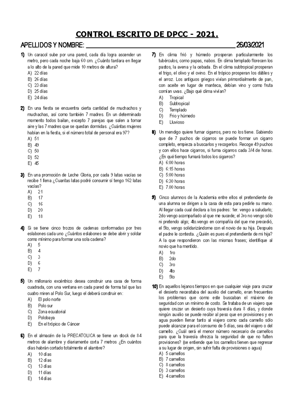 1° Examen DE Seguimiento DPCC-202 1 - CONTROL ESCRITO DE DPCC - 2021. APELLIDOS Y NOMBRE: - Studocu