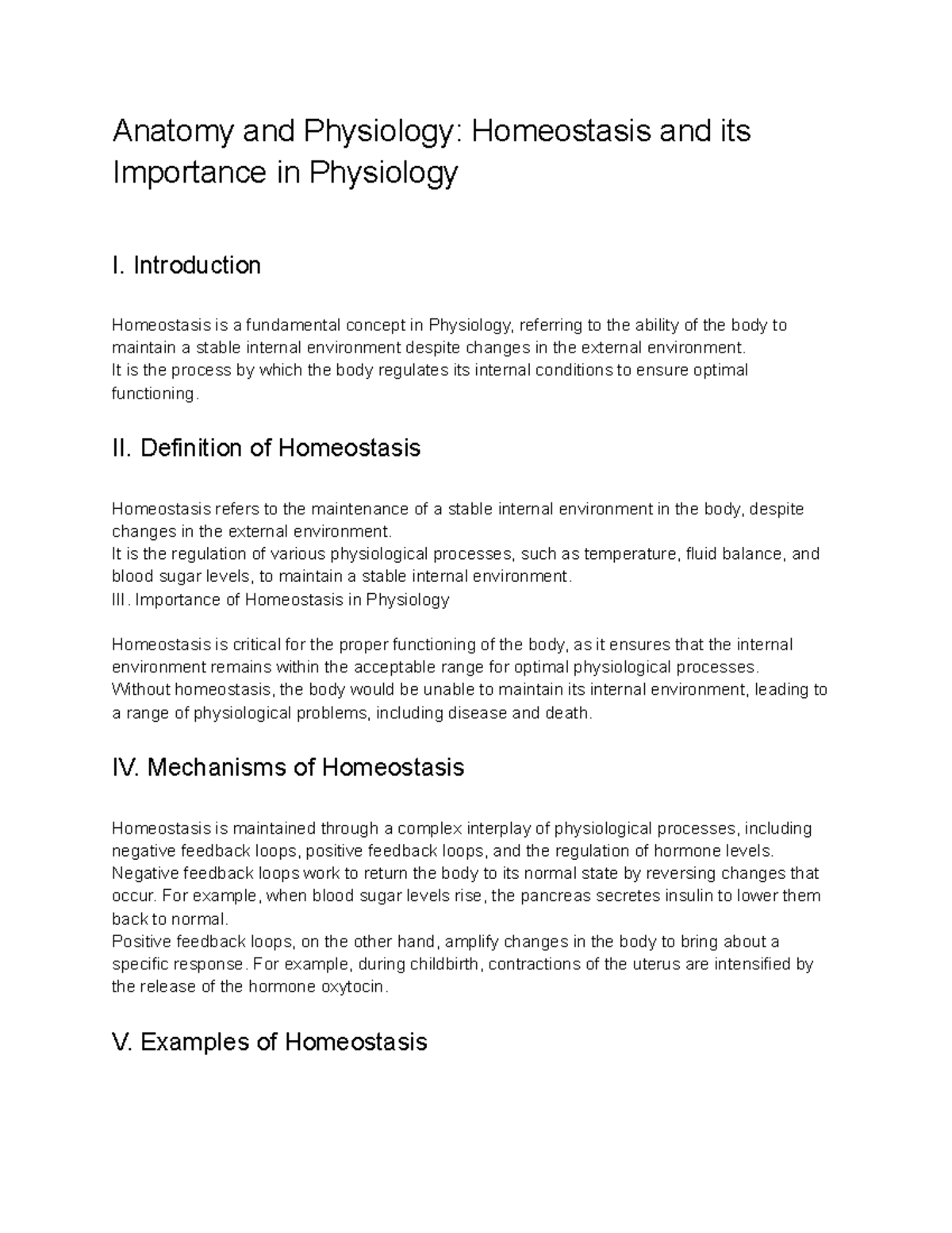 Anatomy and Physiology II 4 - Anatomy and Physiology Homeostasis and ...