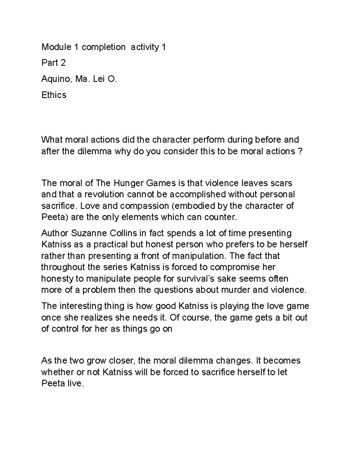 Module 1 completion activity 1 part 2 - Module 1 completion activity 1 ...