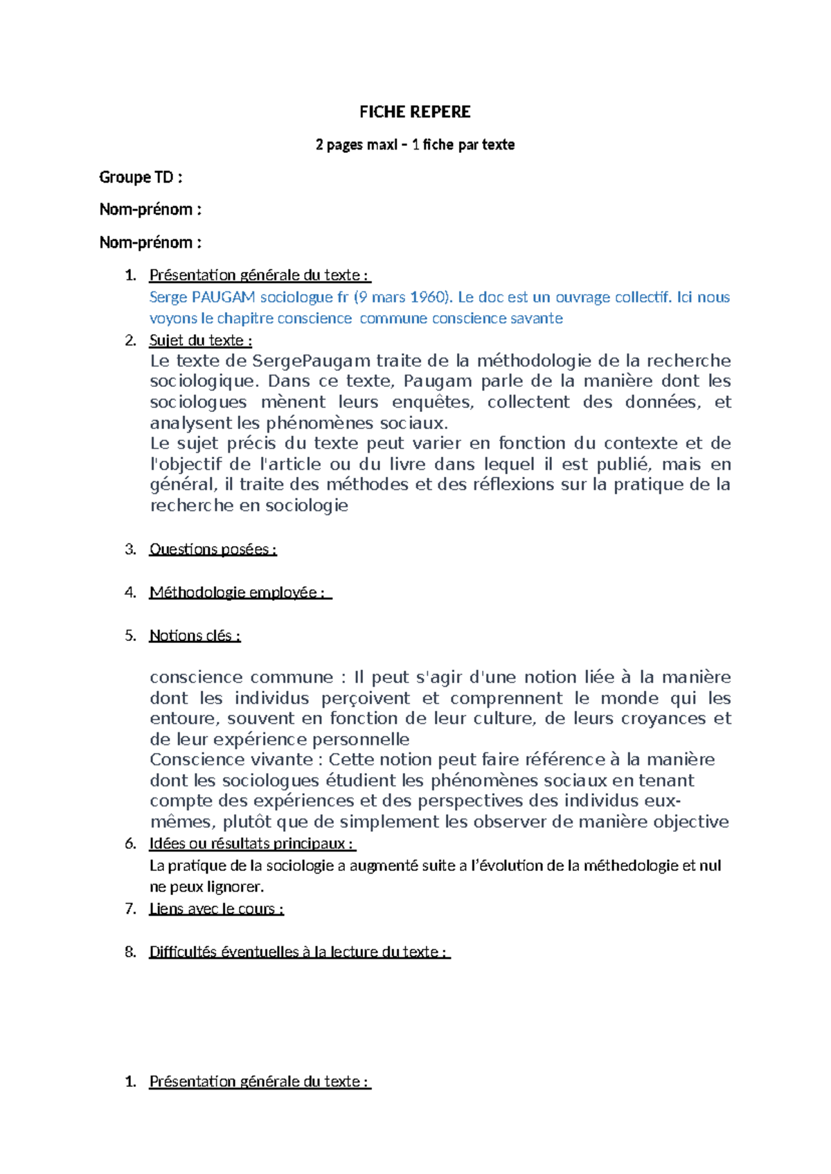 Fiche Repere - dZdz - FICHE REPERE 2 pages maxi – 1 fiche par texte ...