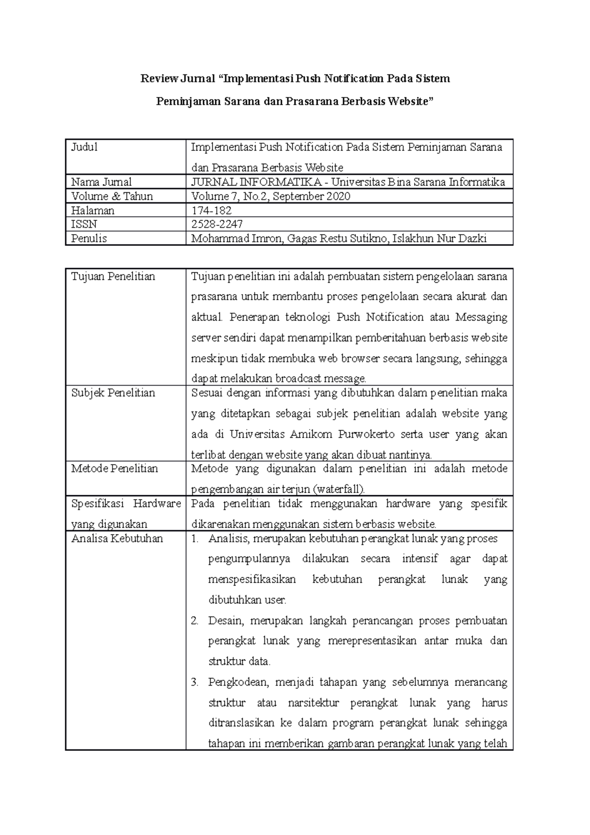 Review Jurnal Implementasi Push Notification - Penerapan teknologi Push ...