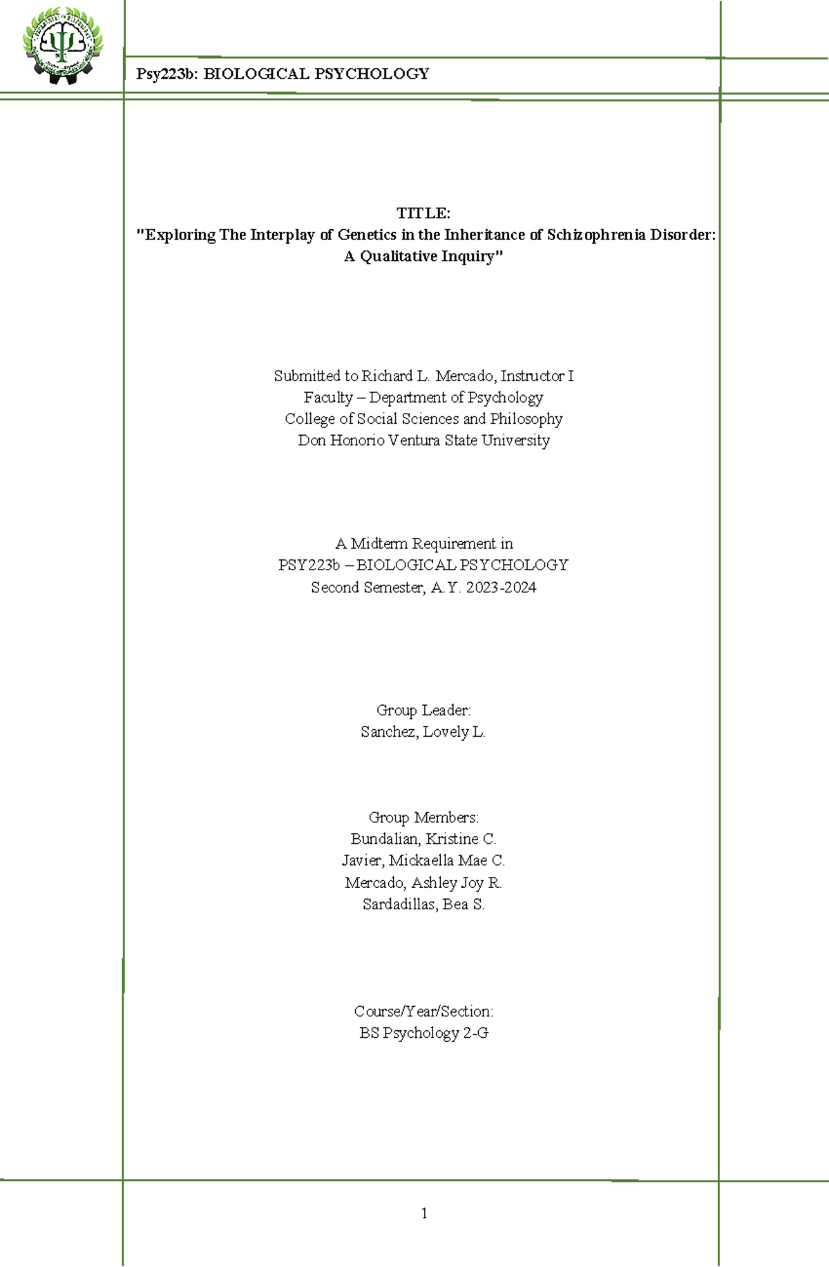 Midterm Research-Manuscript - TITLE: "Exploring The Interplay of ...