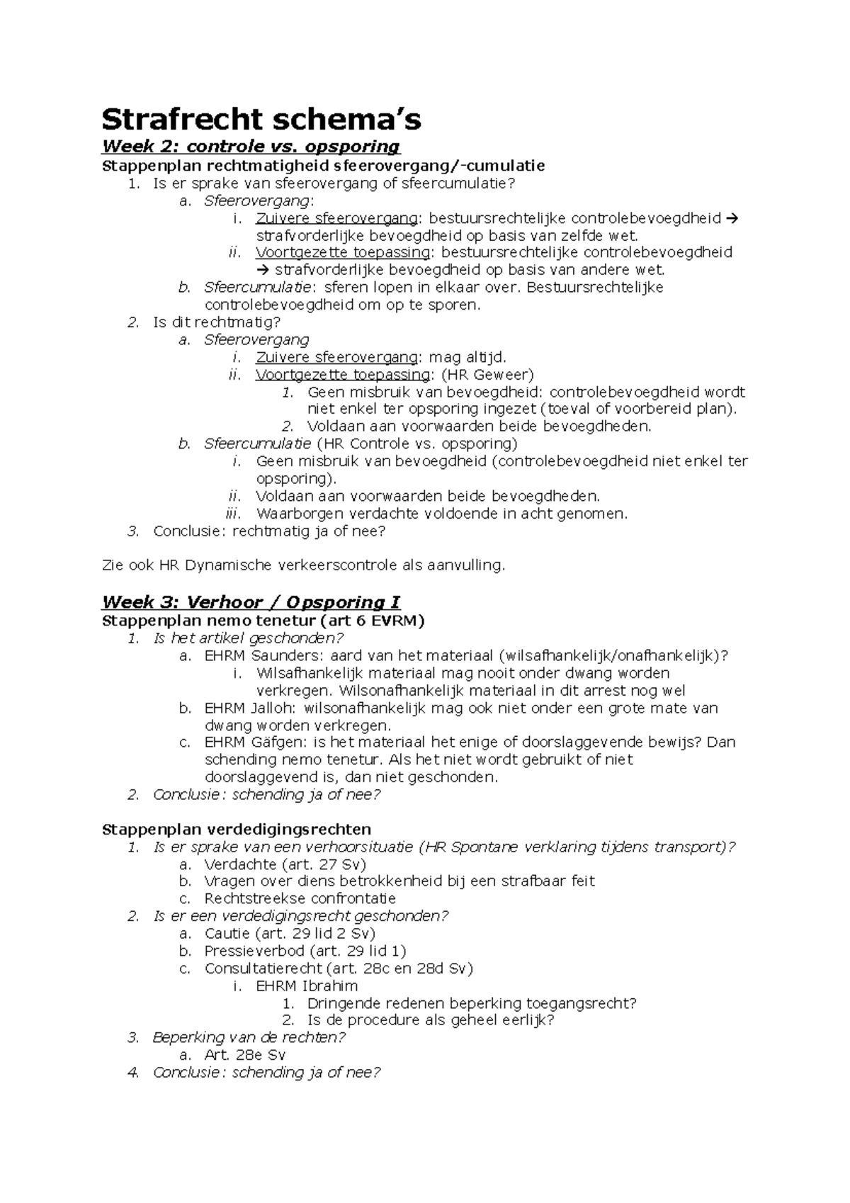 Straf(proces)recht schema's - Strafrecht schema’s Week 2: controle vs ...