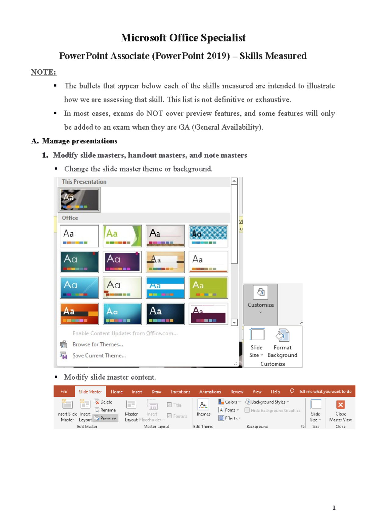 Powerpoint - Microsoft Office Specialist Powerpoint Associate 2019 ...