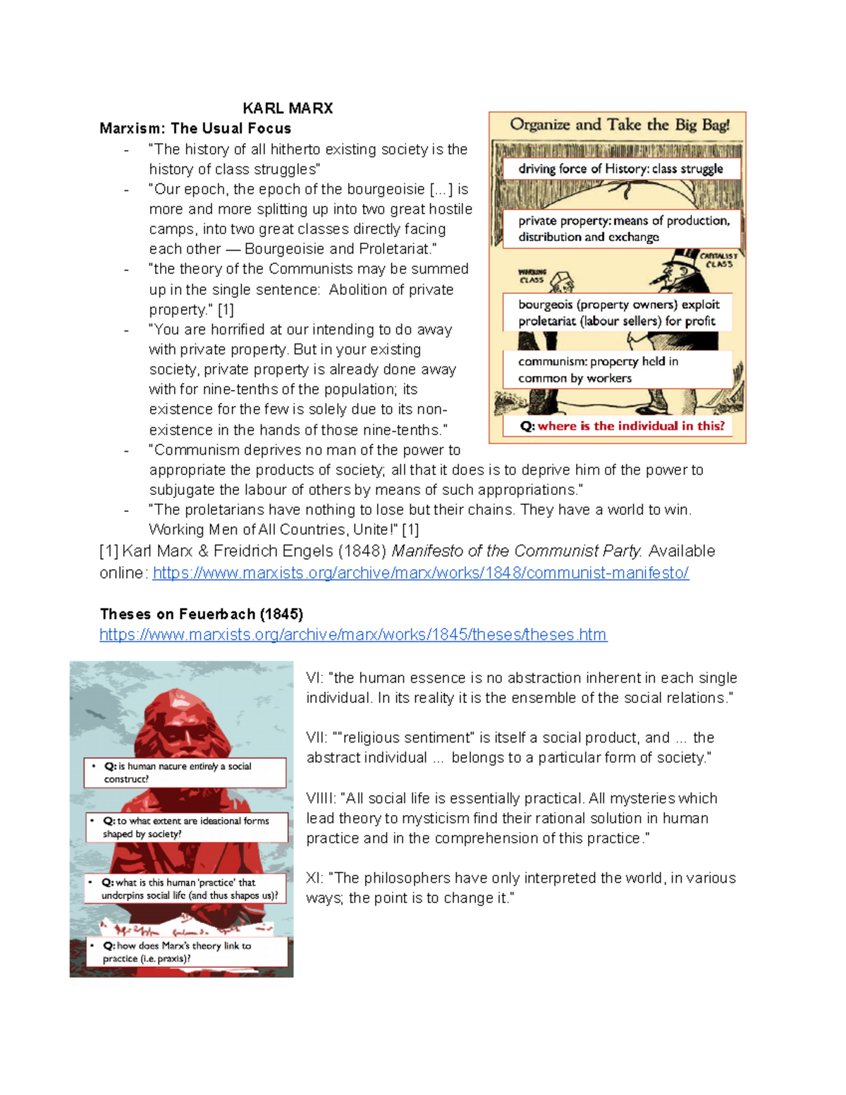 Lecture 8 - Karl Eleanor Marx - KARL MARX Marxism: The Usual Focus ...