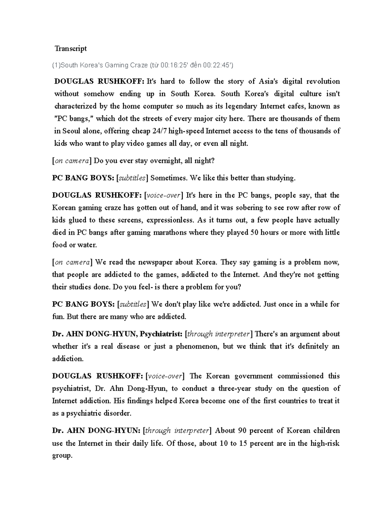 Transcript-Digital Nation Video Games - Transcript (1)South Korea's ...