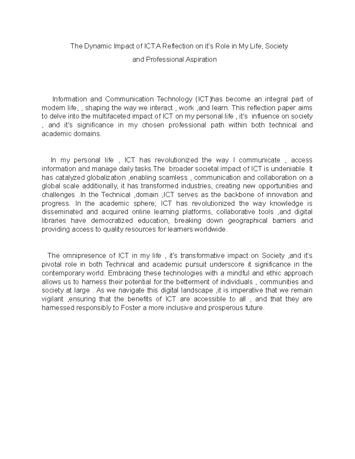 Mayen - Hshshshsbdbd - The Dynamic Impact of ICT:A Reflection on it’s ...