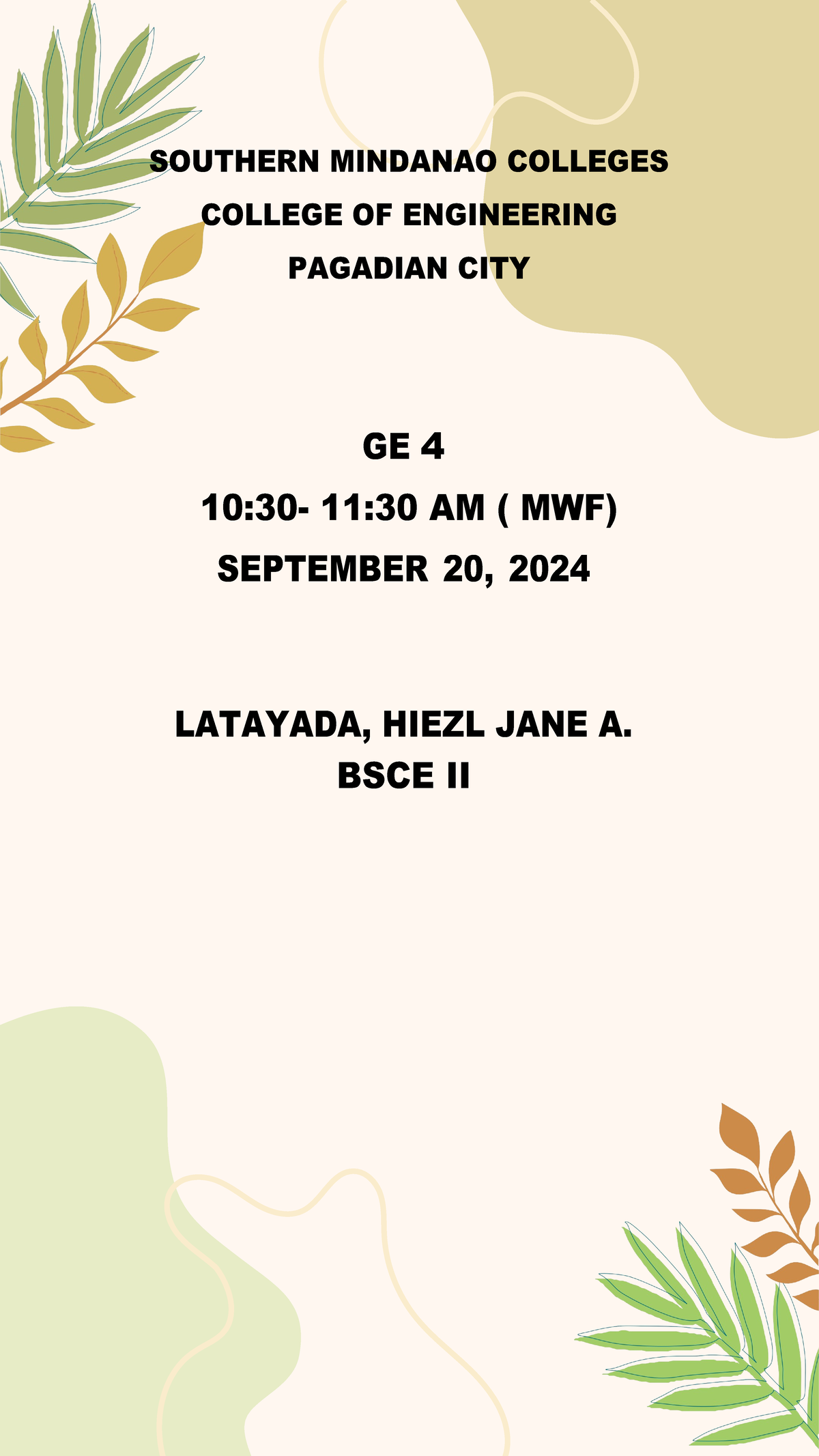 Hiezl - sk night - bs criminology - SOUTHERN MINDANAO COLLEGES COLLEGE ...