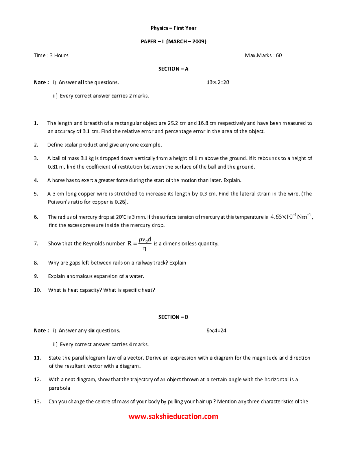 3438 March 2009 - chem paper inter 1st year - - Studocu