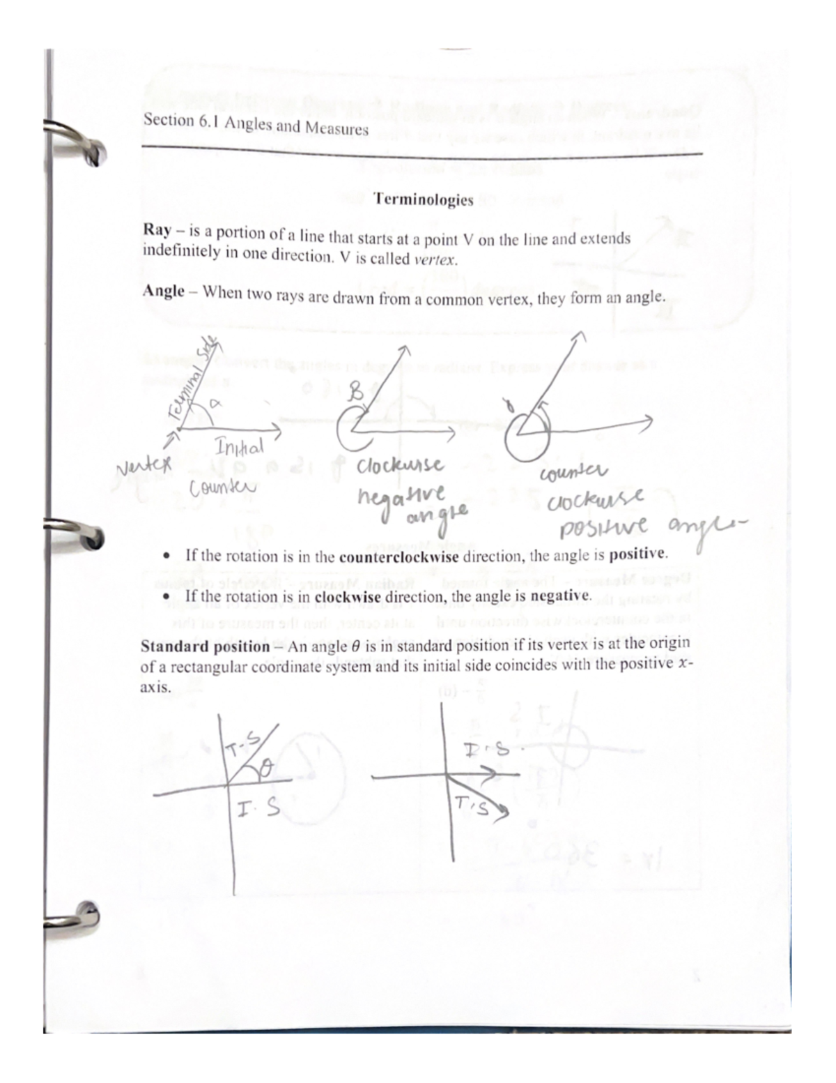 Section 6.1 Angles and Measures - MATH 2417 - Studocu