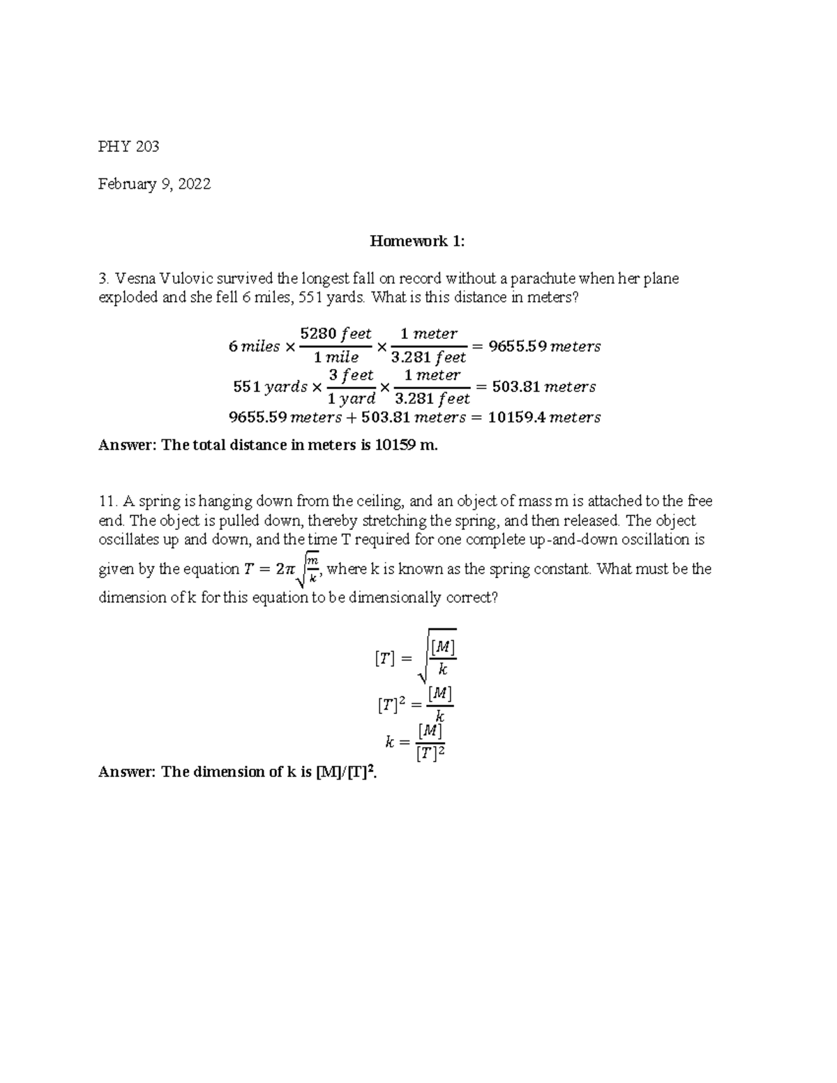 HW 1 - First Homework for Jiufeng Tu - PHY 203 February 9, 2022 ...