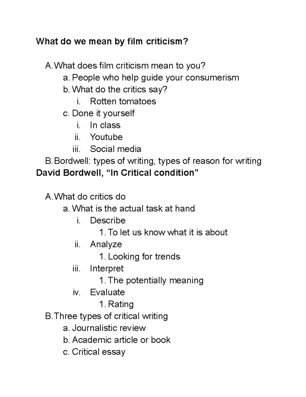 Lecture #1 Approaching media criticism - TFM 310 - What do we mean by ...
