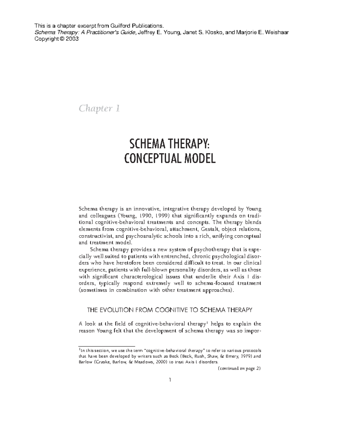 Schema Therapy guide - esquemas Young - SCHEMA THERAPYConceptual Model ...