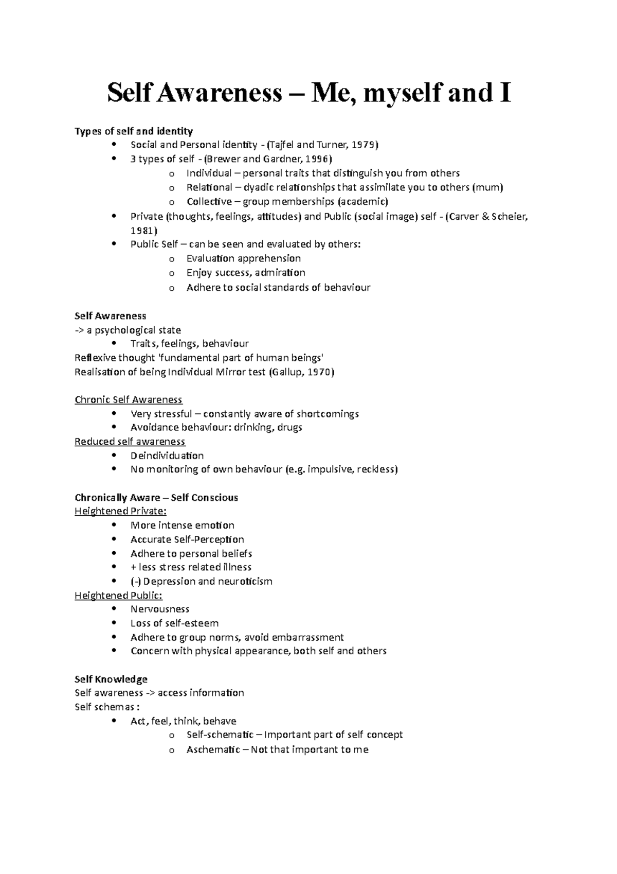 Self-Awareness - Self-Awareness - Self Awareness – Me, myself and I ...