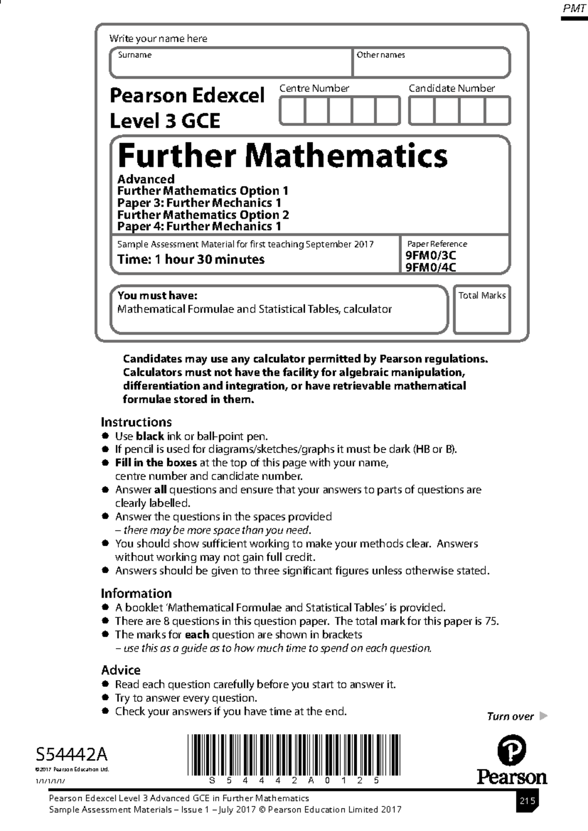 Sample QP - Practice Paper - Centre Number Candidate Number Write your ...