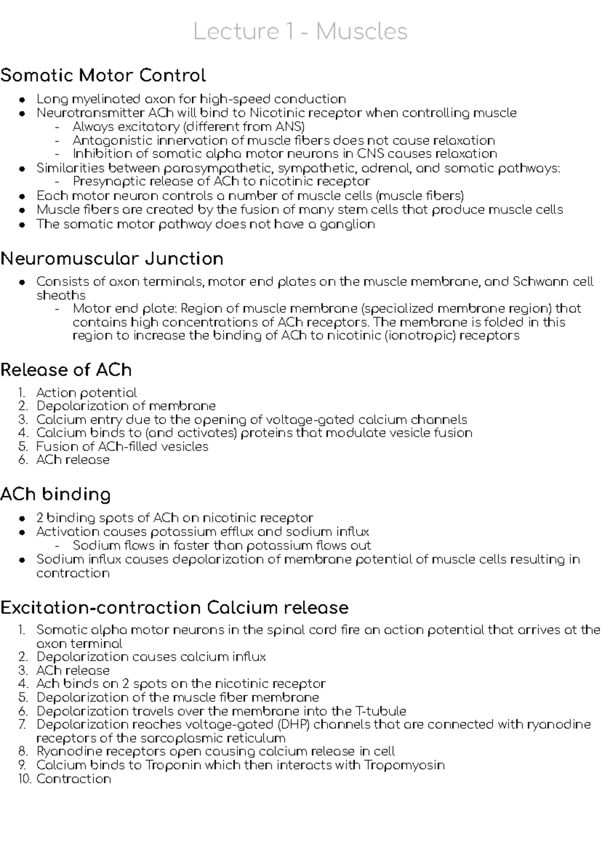 Muscles - Human Physiology - Lecture 1 - Muscles Somatic Motor Control ...