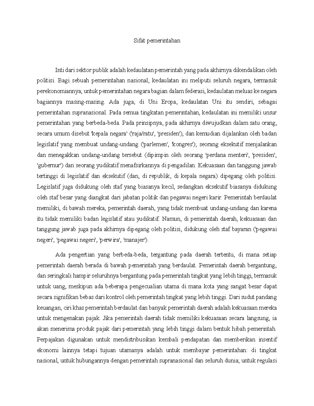 The nature of government - Sifat pemerintahan Inti dari sektor publik ...