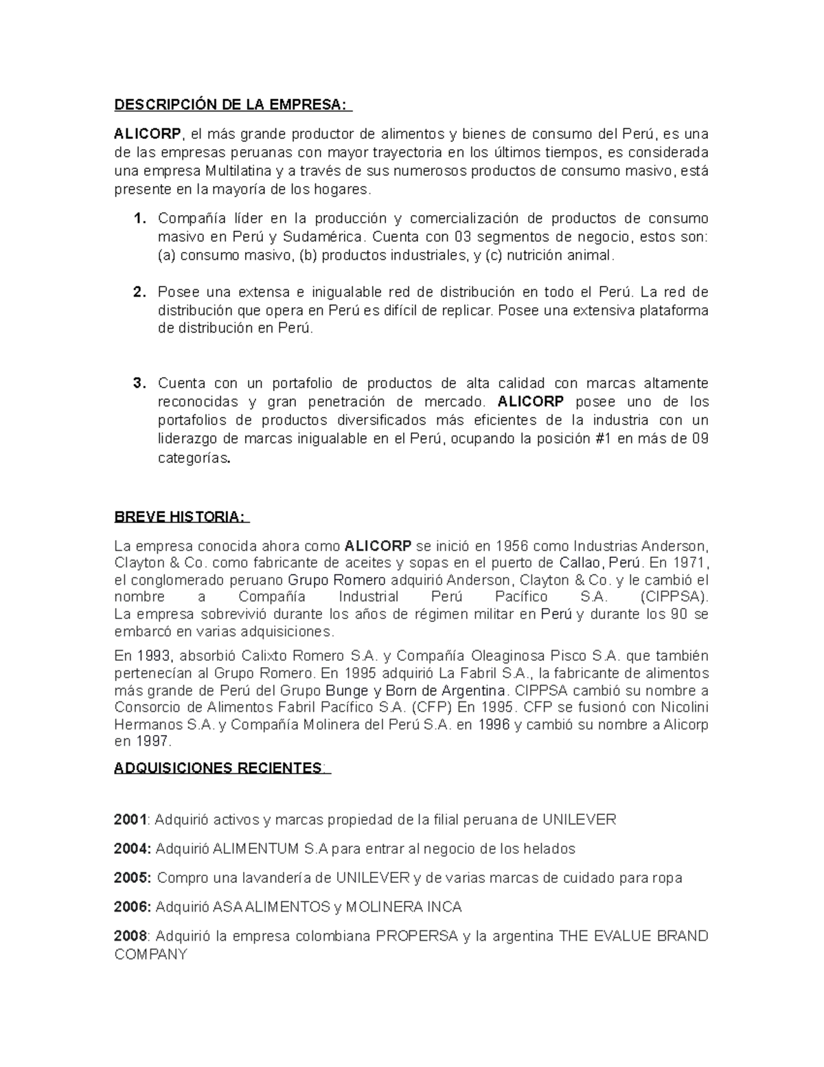 Alicorp ( Historia) - Michael Porter - DESCRIPCIÓN DE LA EMPRESA ...