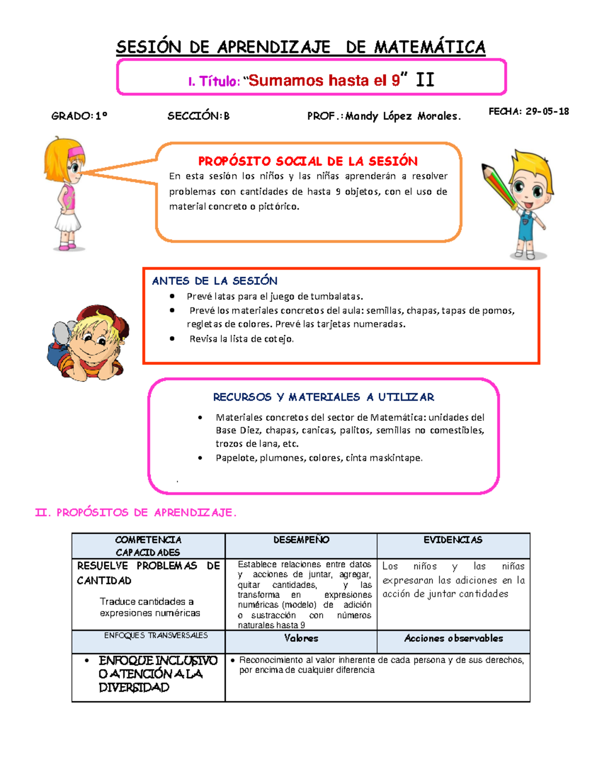 Ilide - SDASDAS - SESIÓN DE APRENDIZAJE DE MATEMÁTICA ####### II ...