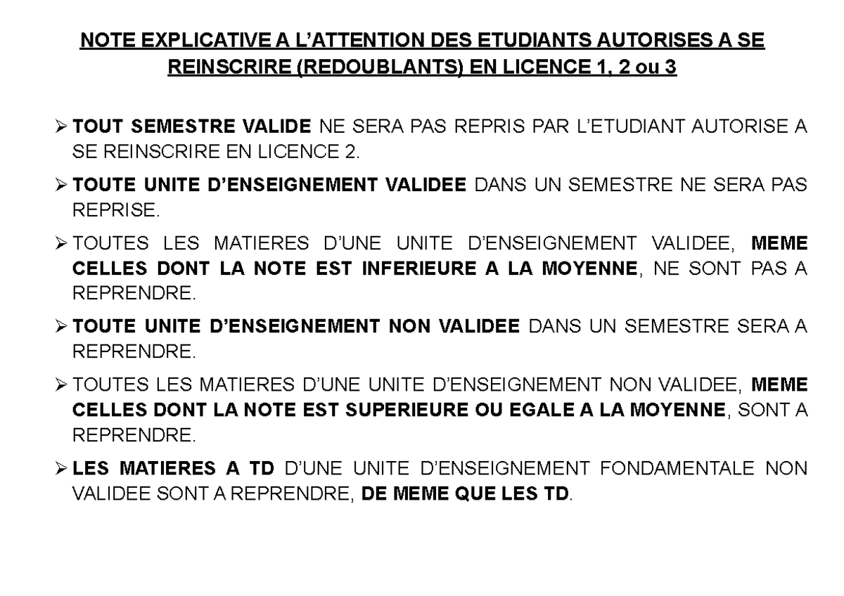 NOTE Explicative FAD Licence 1 - NOTE EXPLICATIVE A L’ATTENTION DES ...