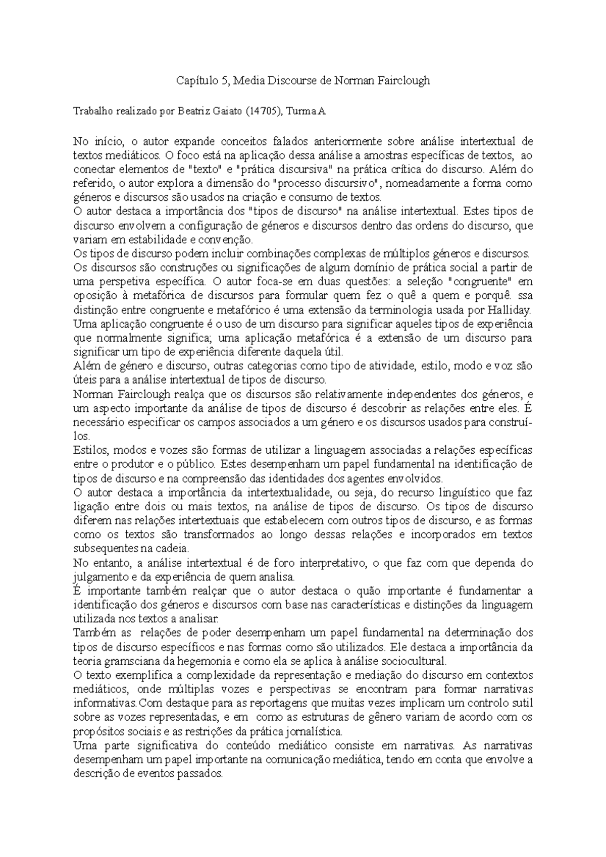 Possivel apresentação ADJ - Capítulo 5, Media Discourse de Norman ...