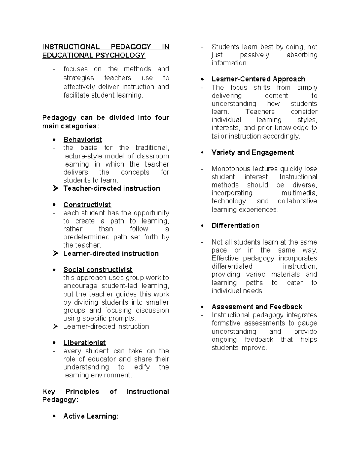 Handouts educpsy - educ - INSTRUCTIONAL PEDAGOGY IN EDUCATIONAL ...
