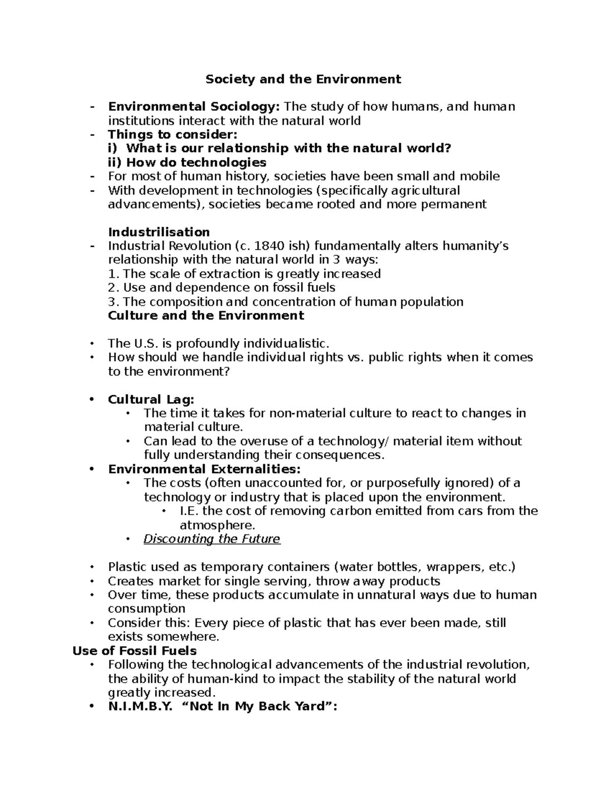 Society and the Environment - Society and the Environment Environmental ...