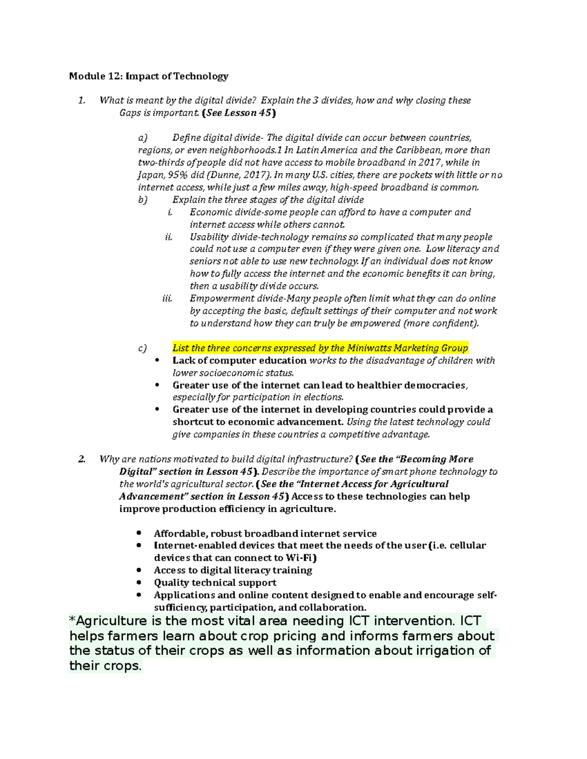Module 12 Feb 2022 - Module 12: Impact of Technology What is meant by ...