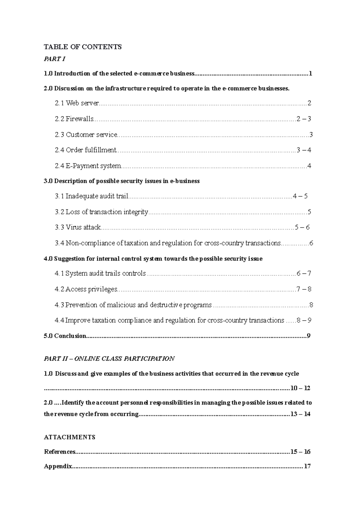 BBAS4103 copy - draft - TABLE OF CONTENTS PART I 1 Introduction of the ...