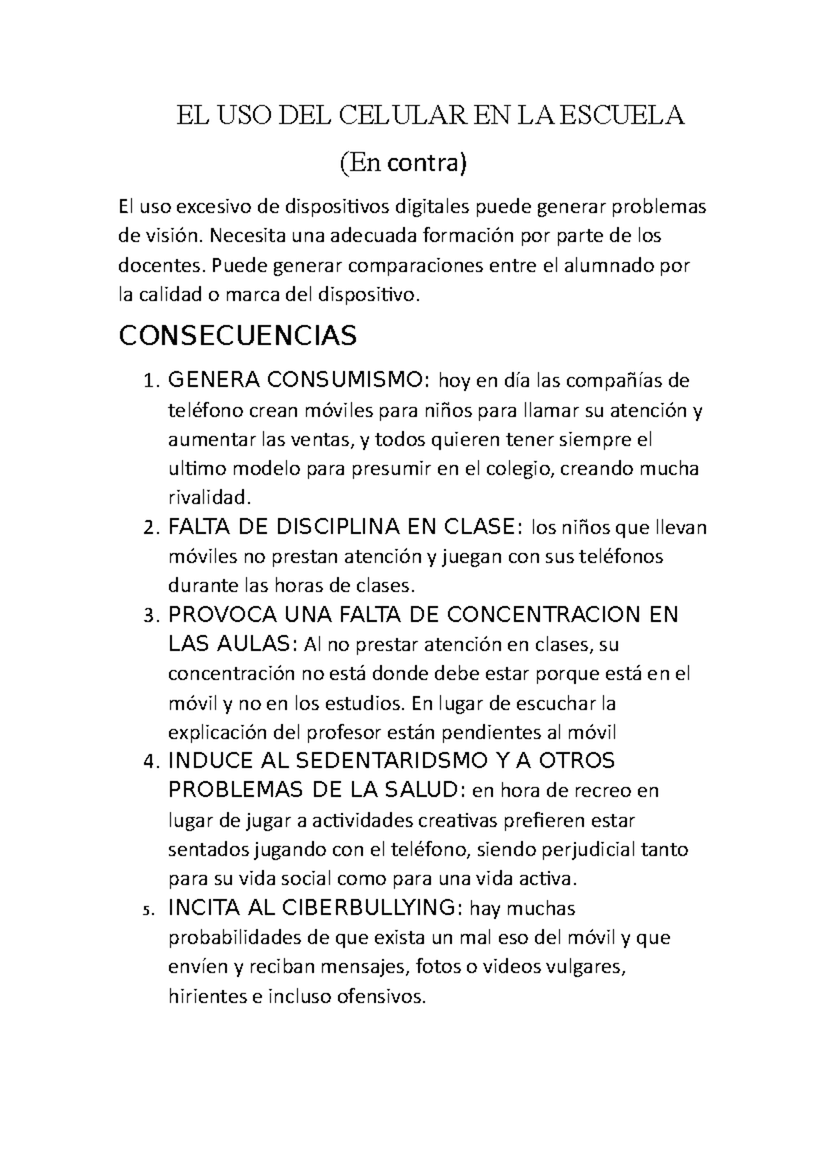 El Uso Del Celular En La Escuela Ari El Uso Del Celular En La Escuela