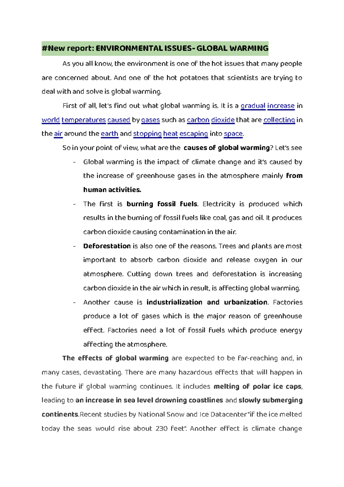 #newreport environmental issue - #New report: ENVIRONMENTAL ISSUES ...