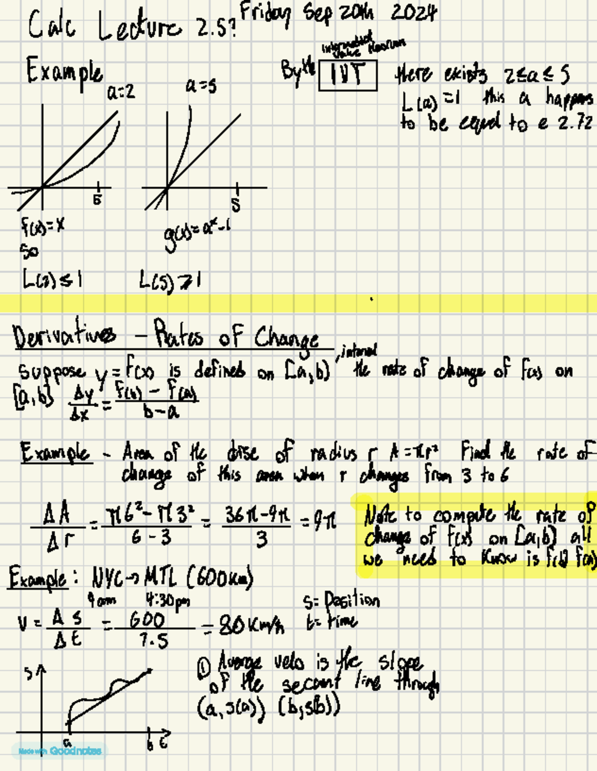 Calc 140 notes - Calc Lecture 2. S ? Friday Sep 20t 2024 ...