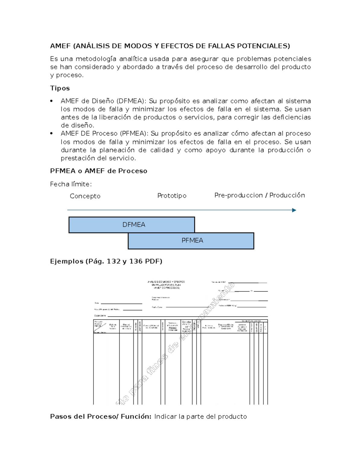 AMEF - Tipos AMEF de Diseño (DFMEA): Su propósito es analizar como ...