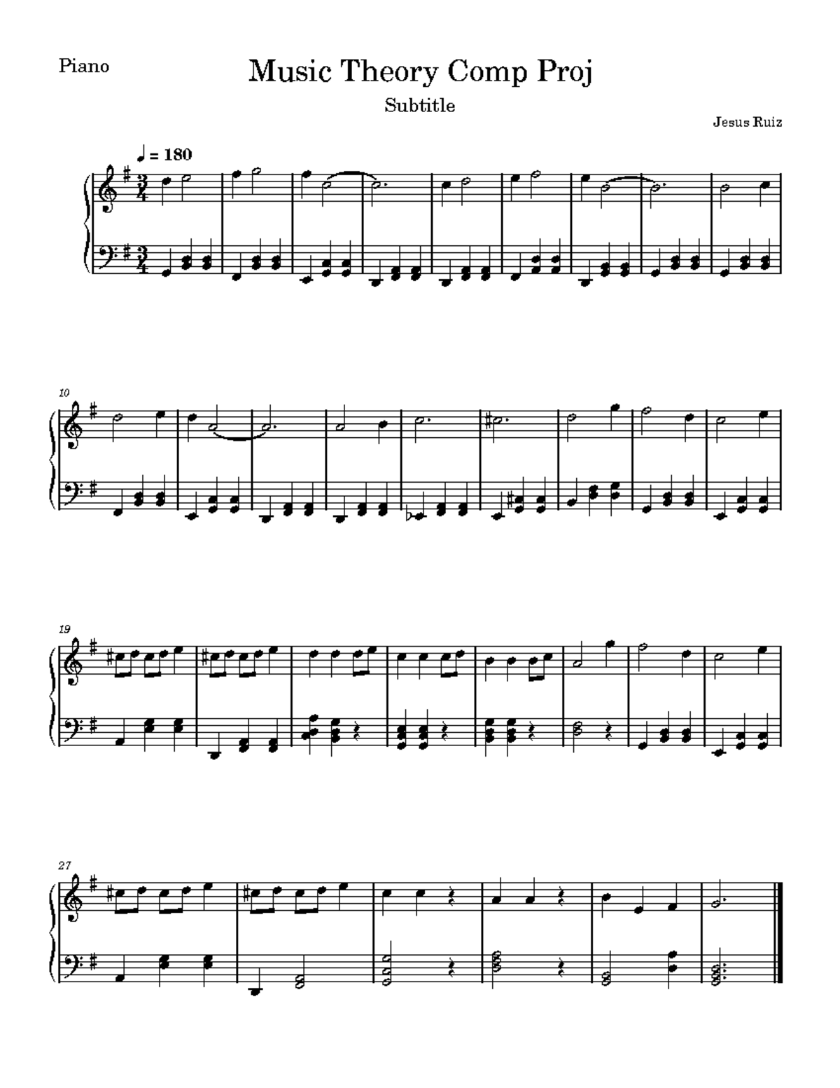 Music Theory Comp Project - Piano Jesus Ruiz Subtitle Music Theory Comp ...