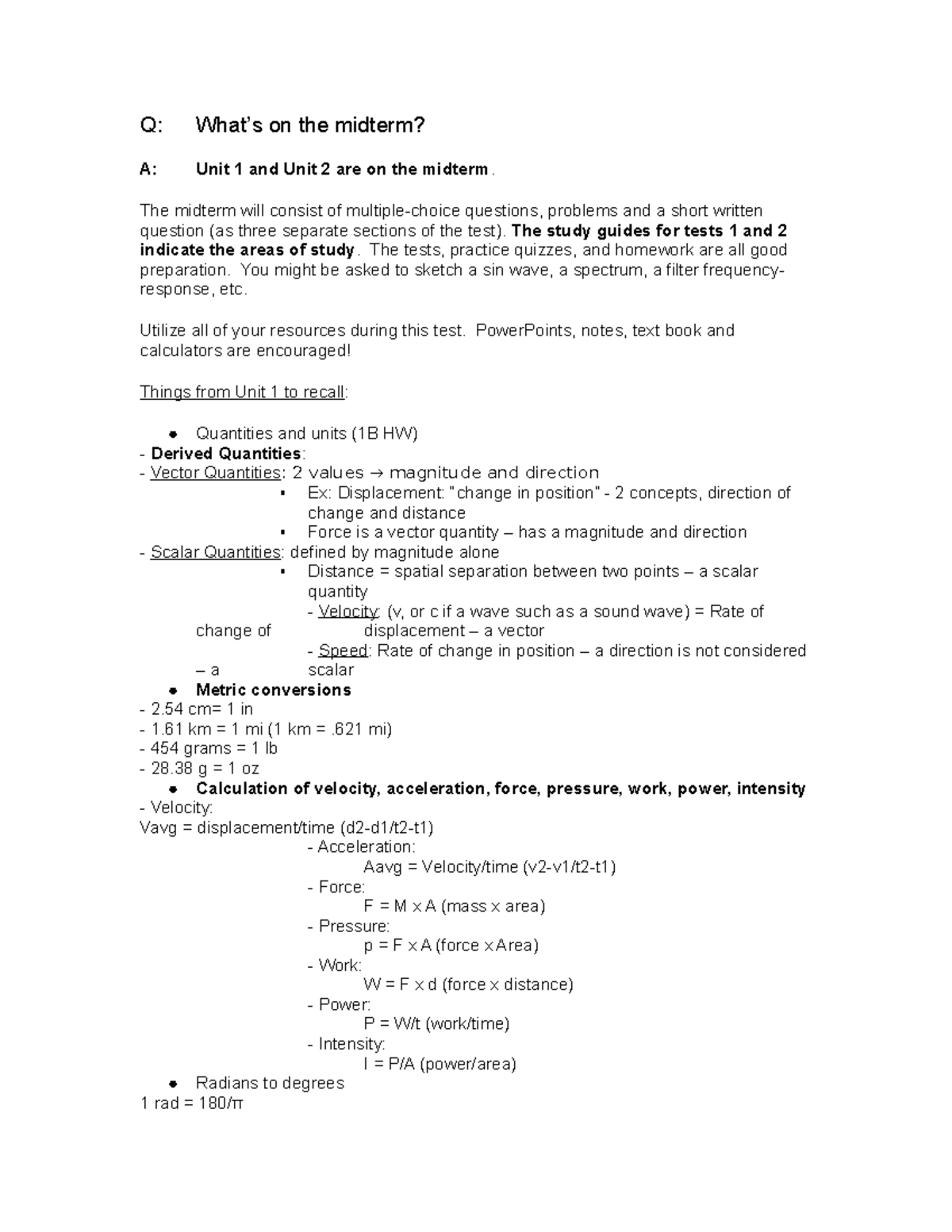 Whats On The Midterm 3 Lecture Notes 1 6 Q Whats On The Midterm