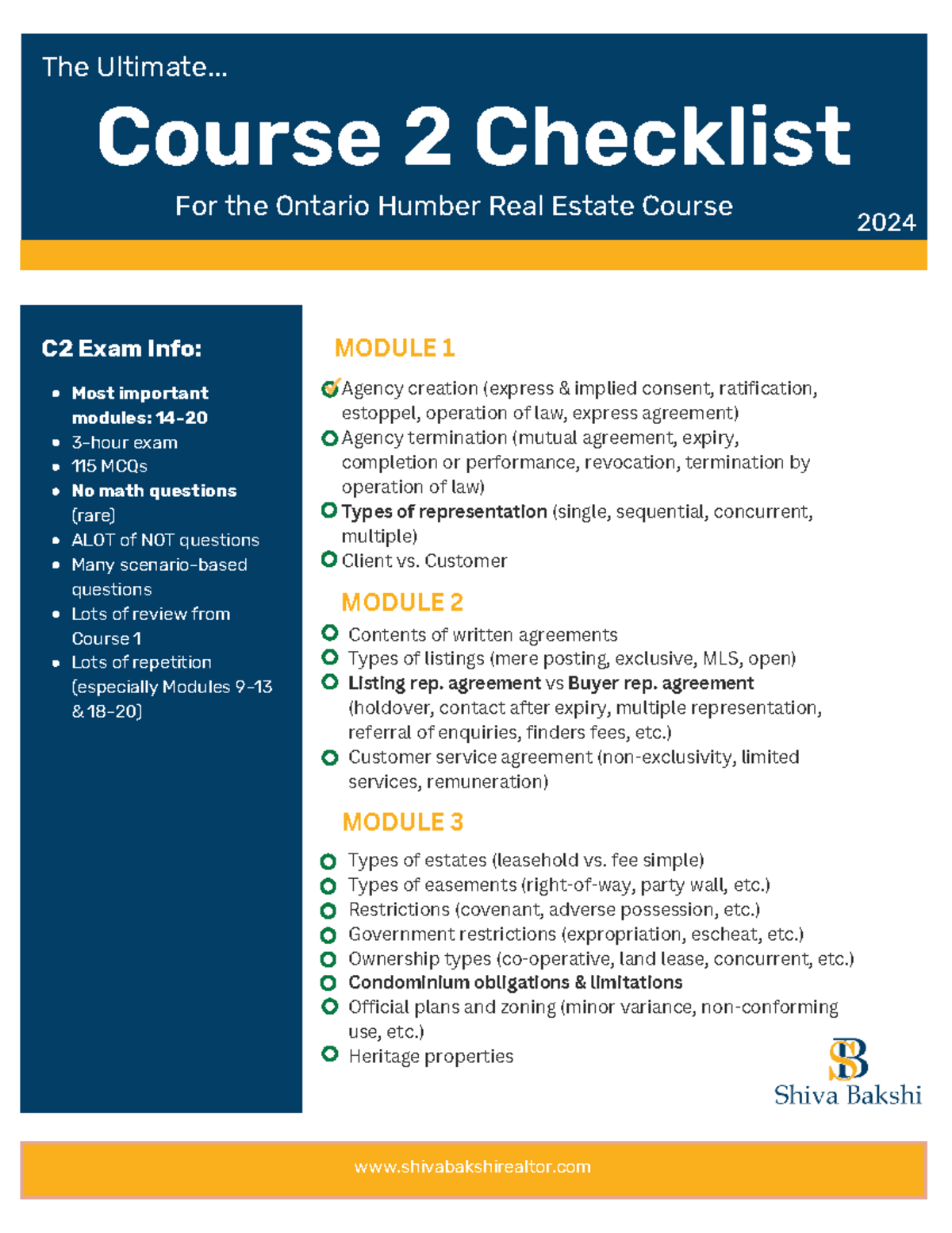 The Ultimate Course 2 Checklist by Shiva Bakshi - Course 2 Checklist ...