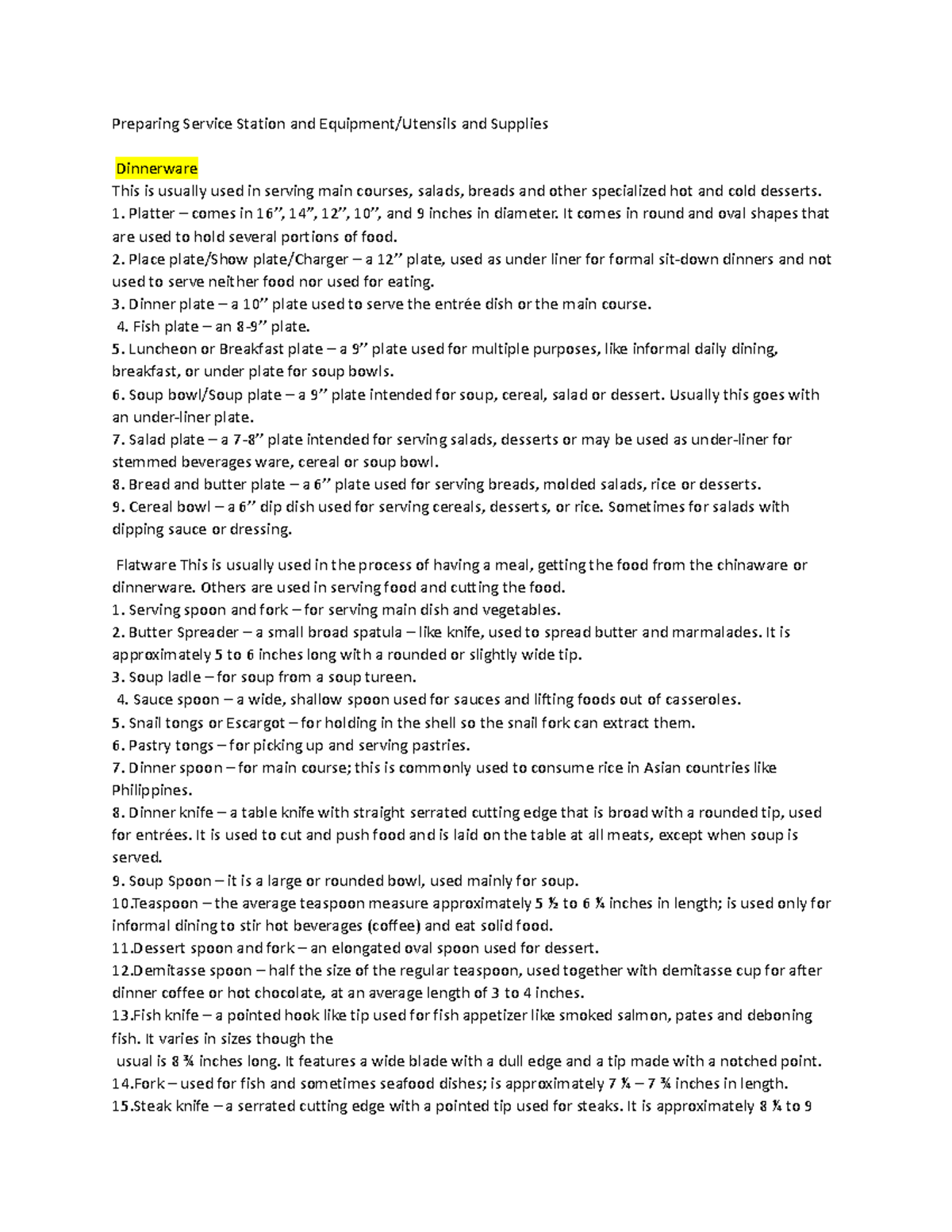 Module-3-FBS - Food and Beverage Services - Preparing Service Station ...