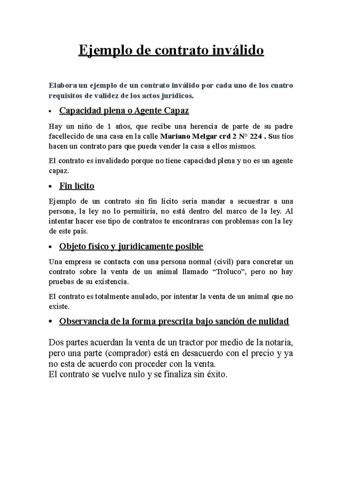 Ejemplo de contrato inválido - Capacidad plena o Agente Capaz Hay un ...